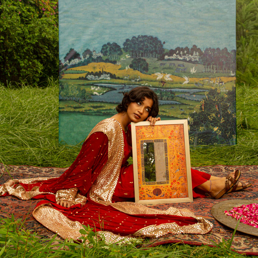 Mor Bagh Mirror – Amaltas Studio